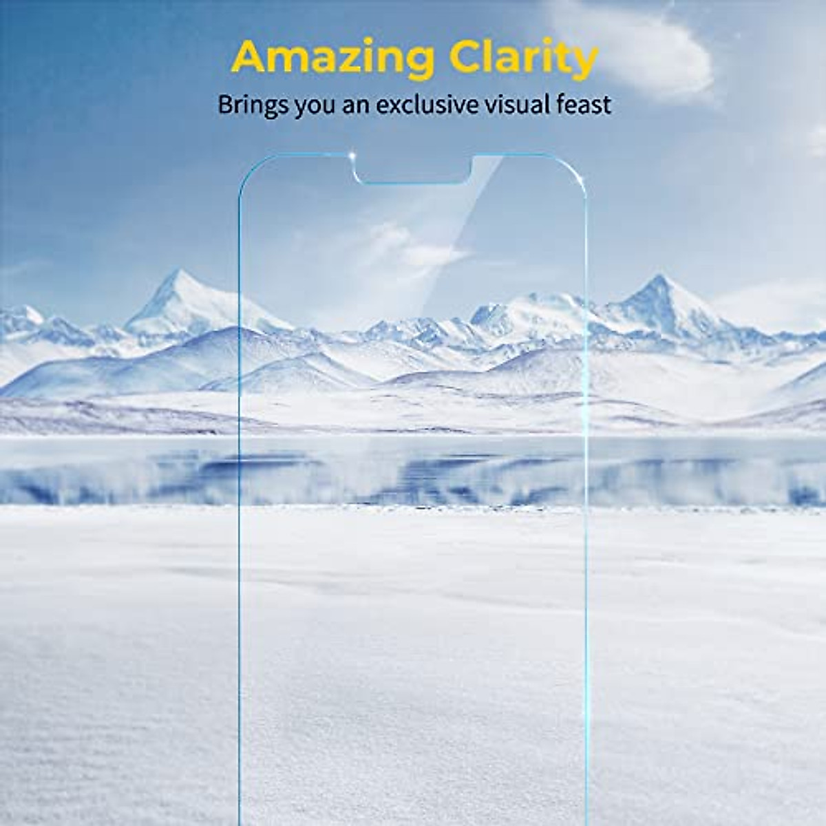 UNBREAKcable Shatterproof Tempered Glass Screen Protector for iPhone 13 Mini [3-Pack] [99.99% HD Clear] [Easy Installation Frame] [9H Hardness] [Full Coverage] [Bubble Free] for Apple 5.4''