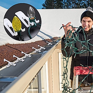 URATOT 150 Pieces Christmas Light Clip Universal Gutter and Shingle Clip for C7, C9 and Mini Lights