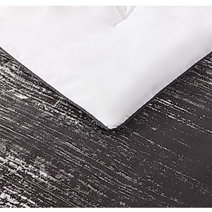 Vince Camuto Home Lyon King 3 Piece Grey/White Duvet Set