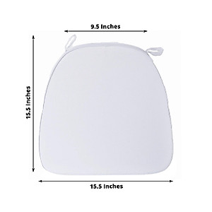Efavormart 10PCS White Chiavari Chair Cushion Chair Pad with Attachment Straps Party Event Decoration - 2" Thick
