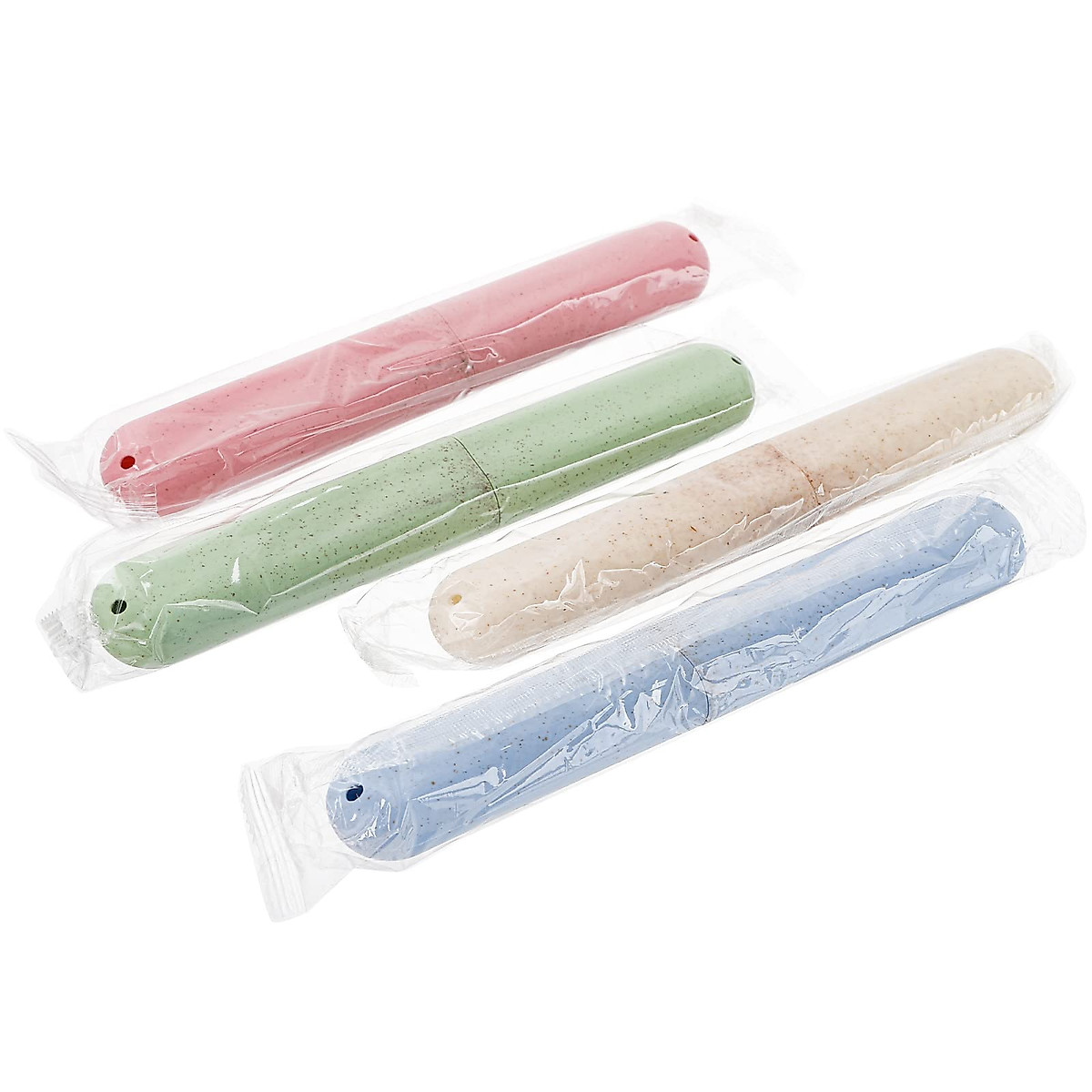 Hedume 28 Pack Travel Toothbrush Case, Portable Dust-Proof Breathable Toothbrush Holder for Travel, Business, Home, Camping, School (4 Colors)