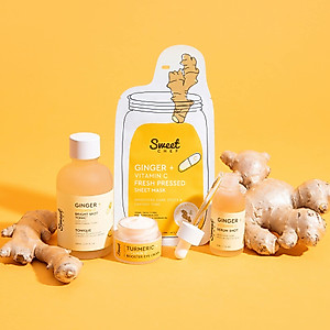 Sweet Chef Ginger + Vitamin C Spot Tonic - Ginger + Turmeric Facial Toner, Hydrates and Visibly Smooths Skin - Vitamin C Helps to Fade the Appearance of Dark Spots (130ml / 4.39 fl oz)