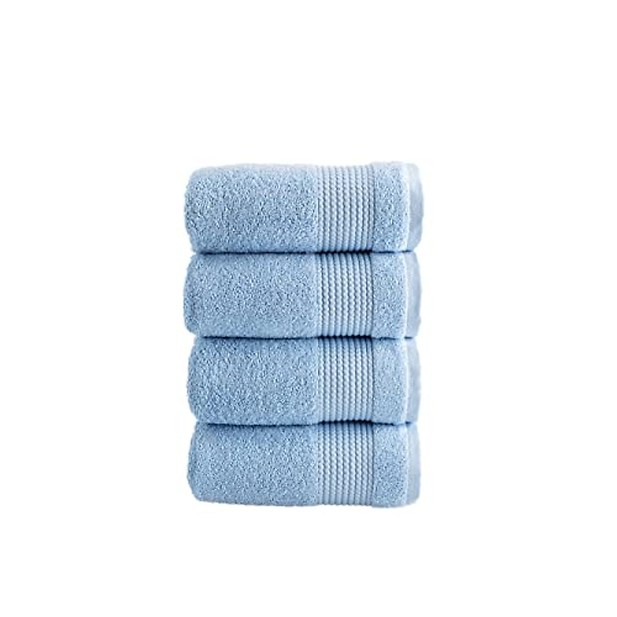 HALLEY Hand Towels 4-Pack - 100% Turkish Cotton Ultra Soft, Absorbent Bathroom Towels - Premium Quality, Machine Washable - Blue