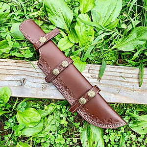 13" long custom handmade leather Sheath fits up to 8"—8.5" cutting blade knife