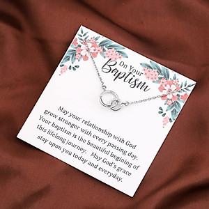 TGBJE Baptism Gifts On Your Baptism Necklace Catholic Gifts Christian Gifts Religious Gift First Communion Gifts (on your baptism)