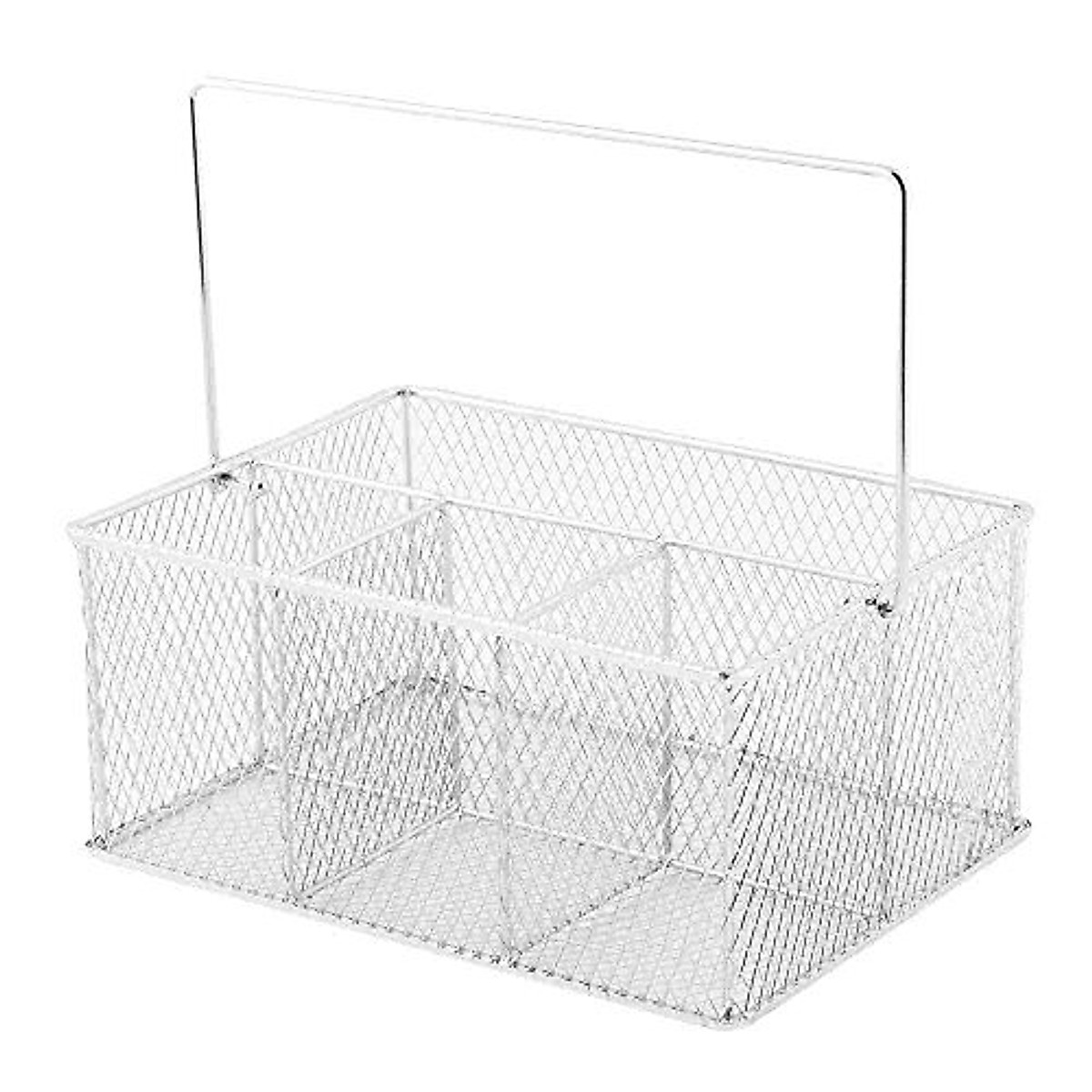 G.E.T. Enterprises WB-700 9.375" x 6.875, 4.5" Deep Mesh Wire Basket Caddy, Iron Chrome Plated, Chrome Silver