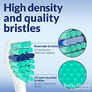 Brushmo Compact Size Replacement Toothbrush Heads Compatible for Philips Sonicare ProResults HX6023 Superior Clean, Better Gum Health, Smaller Heads for Hard-to-Reach Areas, BM628, 8 Pack