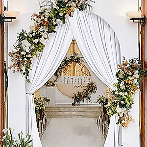 Hiasan White Backdrop Curtains for Parties, Polyester Photography Backdrop Drapes for Family Gatherings, Wedding Decorations, 5ftx10ft, Set of 2 Panels