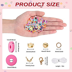 QUEFE 16860pcs, 128 Colors Clay Beads for Bracelet Making Kit Flat Round Polymer Clay Heishi Spacer Beads for DIY Crafts Necklace Jewelry Making Gifts