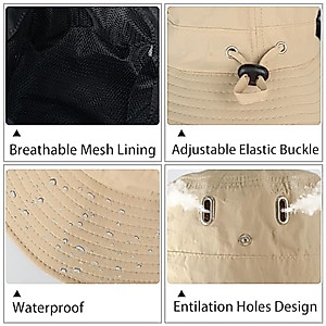 Rosoz Sun Hats for Men Women Wide Brim Boonie Hat UPF 50+ Bucket Hats Hiking Fishing Outdoor Summer Safari UV Protection Hat