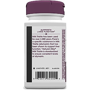 Nature's Way Standardized Milk Thistle, Liver Function Support*, 60 Vegan Capsules