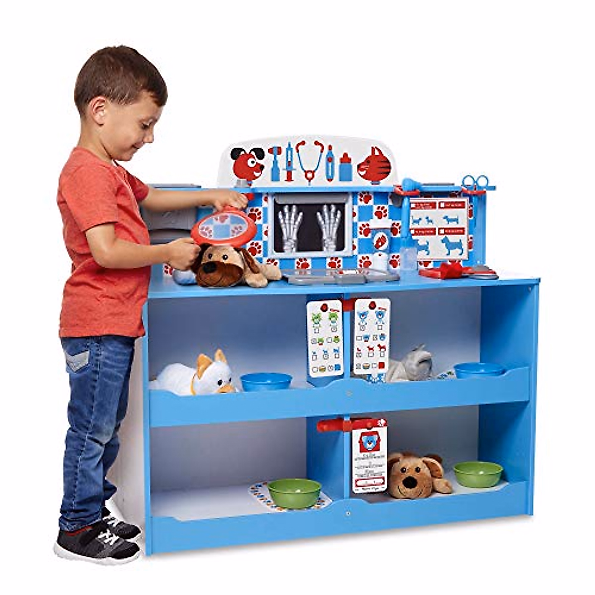 Melissa & Doug Animal Care Veterinarian and Groomer Wooden Activity Center for Plush Stuffed Pets (Not Included)