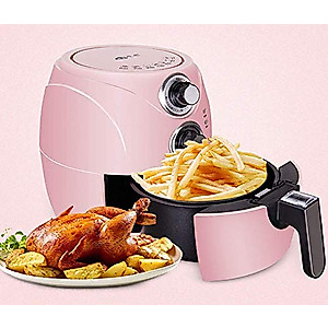 Non Stick Pan Air Fryer Fries Machine Household Small Capacity Fully Automatic Intelligent No Fuel Electric Fryer Oven 2.5L 3.5L Pink 2.5L Every Family
