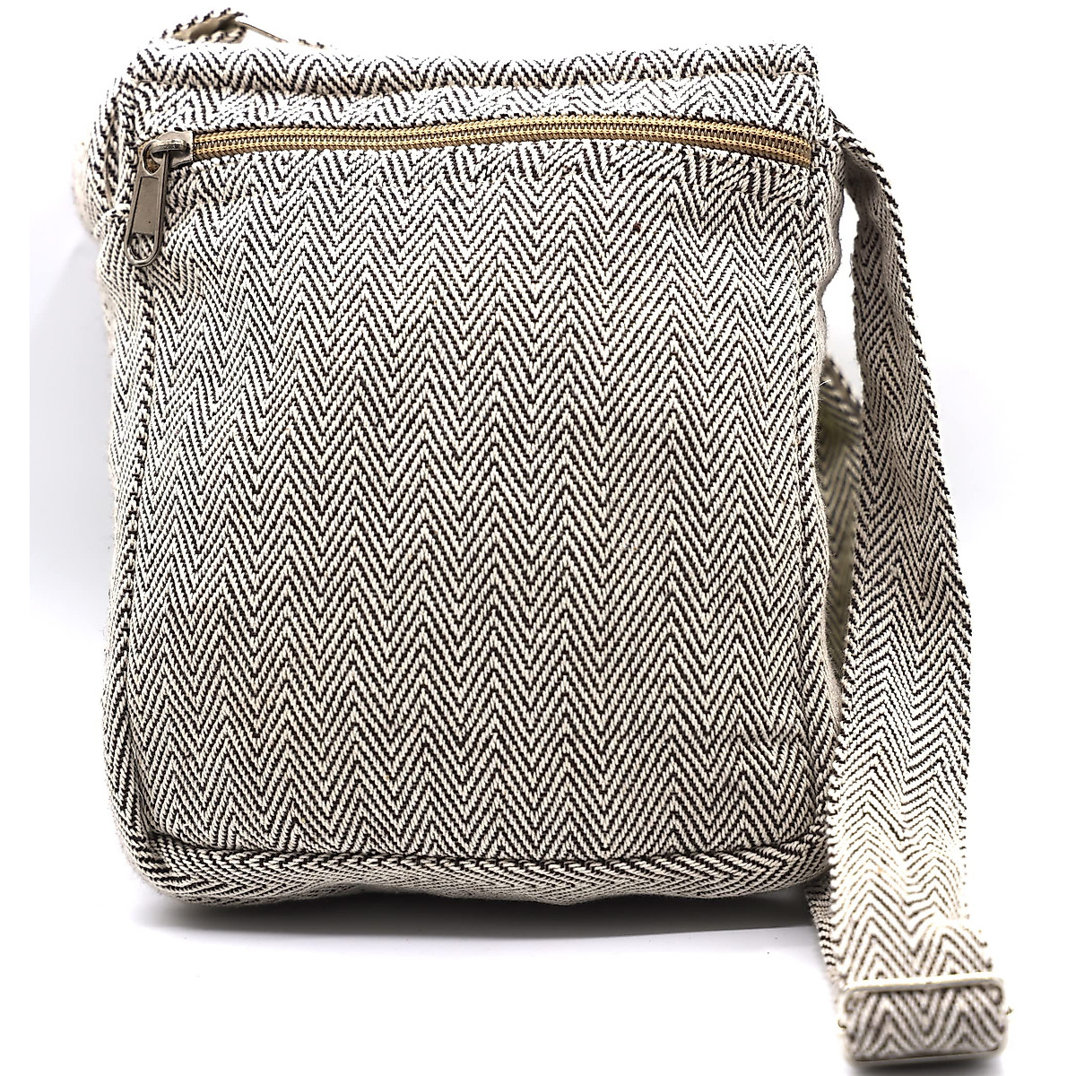 Himalaya Handmade Unique design Mushroom Embroidery Hemp Hobo Passport crossbody bag Festival Travel Bag 100% Himalaya Hemp FAIR TRADE Brown