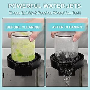 DVOLIKE Cup Washer Sink Attachment, Kitchen Sink Automatic Flushing Device High Pressure Cup Rinser Faucet Bottle Washer for Coffee Shop Cup Cleaner Bar Glass Cleaner
