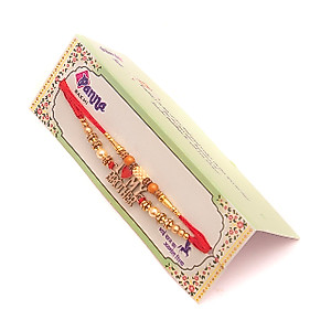 Rakhi For Brother Set of 2 With Greeting Card, Beautiful Designer Raksha Bandhan Rakhi Gift Set For Brother Bhaiya Bhai Bro, Traditional Indian Style Rakshbandhan Rakhi Gifts For Brother