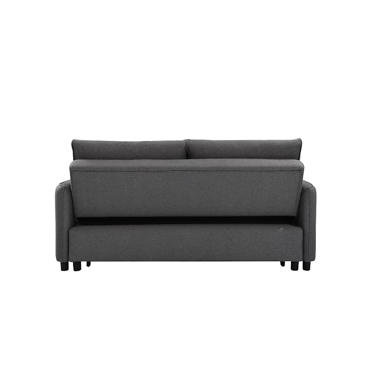 74.5" W Futon Loveseat W/Pull Out Sleeper Couch Bed and 2 Pillows,3 in 1 Reclining Backrest Love Seat Convertible Queen Size Sleeper&Sofabed for Home Apartment Office Living Room