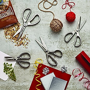 Farberware All Purpose High Carbon Stainless Steel Shears with Contoured Handles, 8.2 x 3.5 x 0.5 inches, Silver