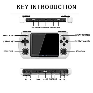 Handheld Video Game Console Retro Game Console 3.5'' IPS 640*480 Screen Portable Game Console Support TV Connection and Save Game-Black||RK2023(16G+256G)