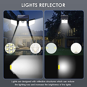 [1-Pack] Solar Outdoor Lights,Super Brightness 341 LED 3500LM Solar Motion Sensor Lights,270° Wide Angle,3 Head Security Lights with PIR,IP65 Waterproof Solar Flood Wall Lights for Garden Patio Yard