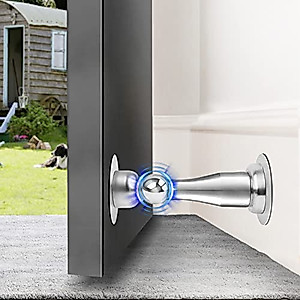 Magnetic Door Stop, Direct mounting Without Turning Holes，Magnetic Door Stoppers for Bottom of Door, Protect The Door from Collision When Opened (Silver 1)