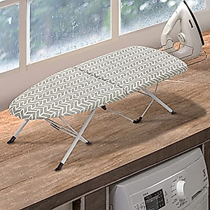 STORAGE MANIAC Tabletop Ironing Board with Iron Rest, Portable Ironing Board with Cover and Pad, Compact Space Saving Foldable Countertop Ironing Board for Home Supply, Dorm, Travel - Maze