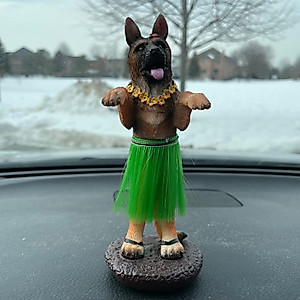 Franchise Figurine Company Hula Dog Dashboard Doll Car Accessories Bobblehead for Van Life and Beach Creations | German Shepherd | Golden Retriever | Labrador Retriever (German Shepherd)