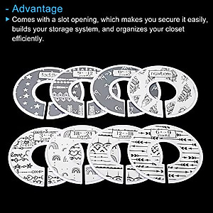 PATIKIL Clothes Dividers, 8 Pack Closet Clothing Wardrobe Rack Reusable Sorting Age Round Hanger Separator for Nursery, White Gray