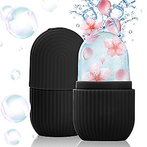 IMEASY Ice Roller for Face and Eye, Upgrated Ice Face Roller,Facial Beauty Ice Roller Skin Care Tools, Ice Facial Cube, Gua Sha Face Massage, Silicone Ice Mold for Face Beauty (Black)