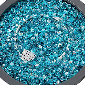 BALI OUTDOORS 23 inch Propane Gas Fire Pits, 50,000 BTU Round Gas Fire Pit with Fire Glass, Column Fire Bowl for Outdoor, Garden, Patio, Backyard