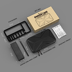 Nacuwa Hard Travel Case for Philips Norelco OneBlade QP2520, QP2530, QP2620, QP2630 Hybrid Electric Trimmer, Shaver Organizer Protective Cover Storage Bag (Black)