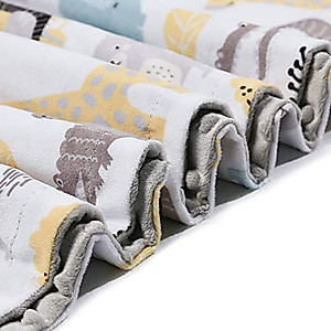 BORITAR Summer Baby Blanket for Boys Soft Minky with Double Layer Dotted Backing, Cute Animals Printed 30 x 40 Inch Receiving Blanket