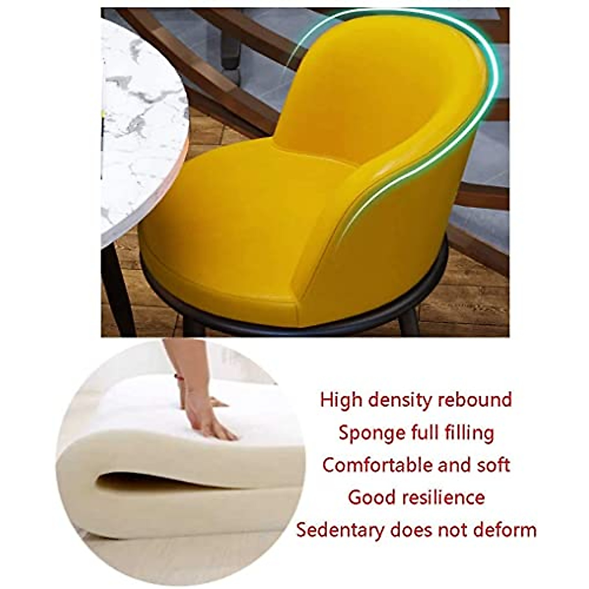 Kitchen Table Set, Conference Reception Room Coffee Table with Chair, 80cm Solid Wood Round Table Contemporary 1 Table 4 Chairs Cotton and Linen Cloth Office Hotel Restaurant Upholstered Backrest ( Co