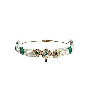 I Jewels Gold Plated Indian Wedding Bollywood Kundan & Pearl Studded Adjustable Kamarband/Belly Chain For Women/(B036G)
