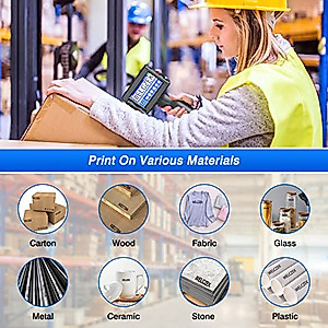 WELCZEK TIJ127 Handheld Inkjet Printer, Portable Handheld Printer with 4.3Inch Touch Screen Quick Drying Inkjet Coding Machine for Barcode Label Text Logo QR Code Batch Number (Support 25 Languages)