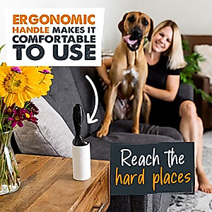 Mighty Paw Pet Hair Roller (5 Lint Roller Refills) | Extra Sticky Lint Rollers for Pet Hair. Travel Pet Lint Roller. Pet Hair Remover for Clothes, Pet Fur Remover. Dog Hair Remover for Couch Furniture