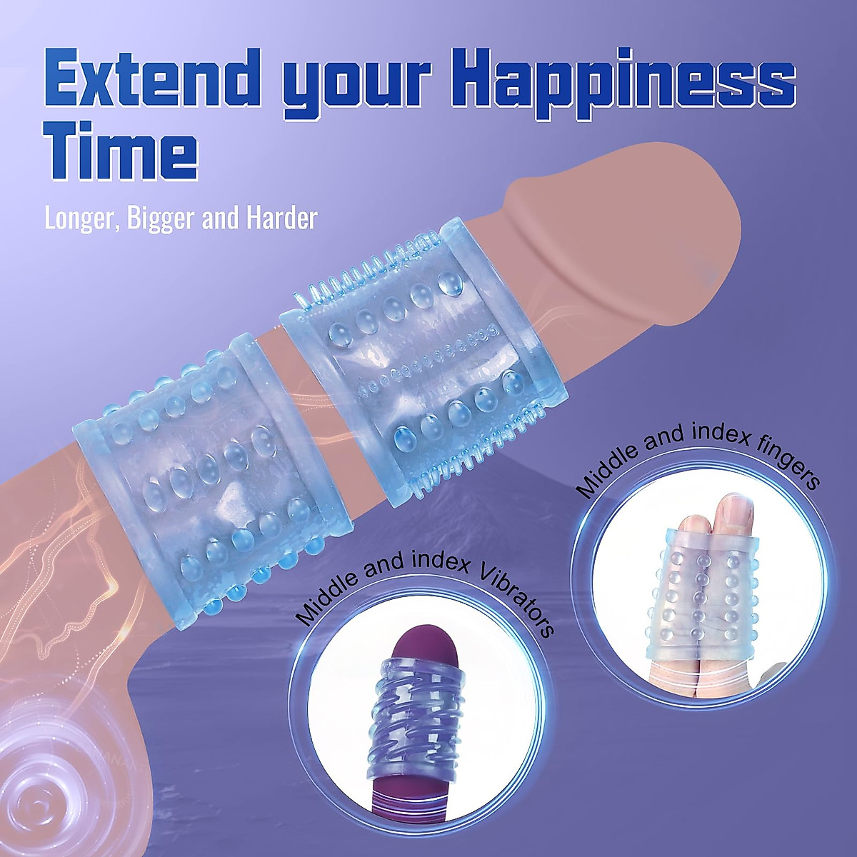 Sex Toys for Men, Penis Rings with 6 Elastic Textures Reusable, Male Sex Toys Cock Ring, Penis Sleeve for Enhance Erection Extended Time Cock Rings, Adult Sex Toys for Men and Couples…