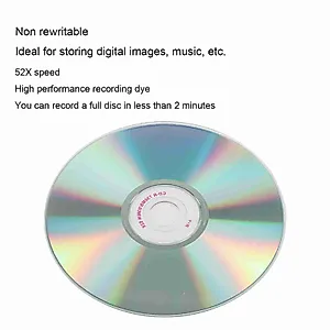 CD R Blank Discs, 700MB 52X Recordable Disc, Blank CDs for Burning Music Storing Digital Images Data (50PCS)