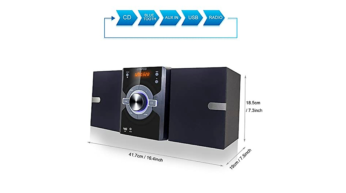 LONPOO Bluetooth CD Player with Remote Control