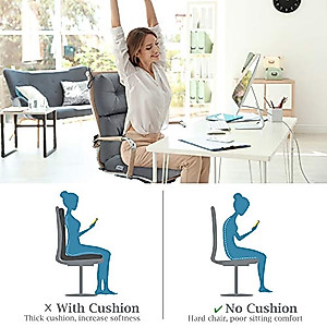 Giantex Tufted Outdoor Patio Chair Cushion 4.5", High Back Chair Cushion with 4 String Ties, Patio Seat Cushion for Swing Bench Wicker Seat Chair (Gray)