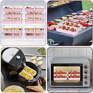 JuneHeart Mini Loaf Pans with Lids and Spoons, 100 Pack, Pink, 6.8oz, Rectangular Aluminum Foil Baking Pans