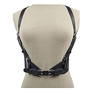 Punk Leather Body Harness for Women, Adjustable Body Chain Belt Rave Party Accessories