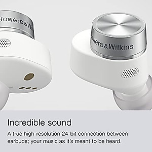 Bowers & Wilkins Pi7 S2 In-Ear True Wireless Earphones, Dual Hybrid Drivers, Qualcomm aptX Technology, Active Noise Cancellation, Works with Bowers and Wilkins App, Canvas White (2023 Model)