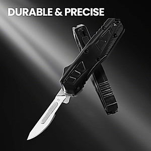 LYPOBALA Utility Knife, Retractable Box Cutter, Aluminum Alloy Shell Pocket knives, Small Scalpel Knife, EDC Knife, 10 Extra Carbon Steel Replacement Blades #24, Great Gift for Men Women