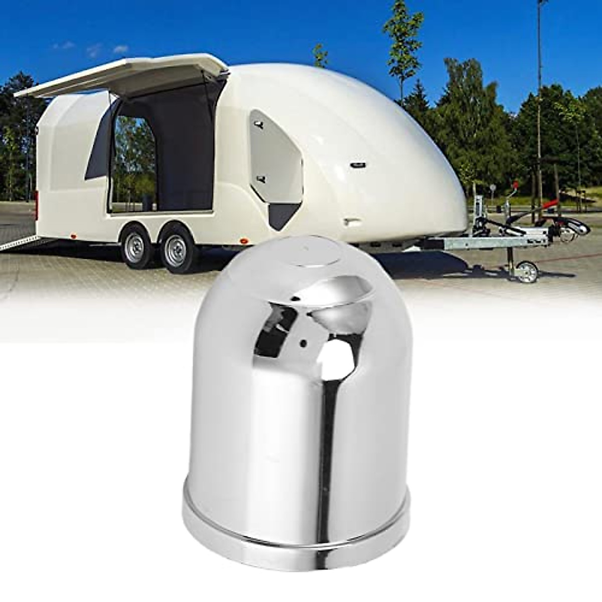 Trailer Hitch Ball Cover,Trailer Ball Coupler Head Cap Chrome Plated Protection Cover ABS Plastic for 50mm 2in 1‑7/8in Hitch Balls