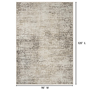 8x10 Area Rugs for Living Room Rug Washable Abstract: Large Rugs for Dining Room Bedroom Carpet Farmhouse Non Slip Low Pile Pet Friendly Area Rug 8 by 10 Indoor - Light Brown