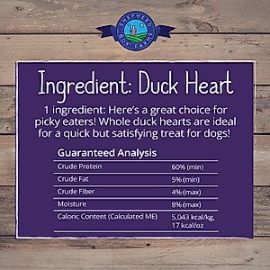 Shepherd Boy Farms Freeze Dried Dog Treats, Duck Heart, All Natural Freeze-Dried Dog Treat & Dog Snacks, Made in USA, High in Protein, Essential Nutrition of Raw Dog Food, 8oz