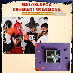 Lallisa 6 Pieces Halloween Mug Set 13 oz Pumpkins Cats Ghosts Ceramic Coffee Matching Mugs for Halloween Home Office Table Kitchen Decoration