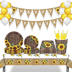 UOMNICUE Sunflower Party Tablecloth,2 PCS Plastic Sunflower Themed Yellow Floral Printed Table Cover Rectangular Table Cloth for Baby Shower Birthday Party Supplies Kitchen Dining Room Decoration