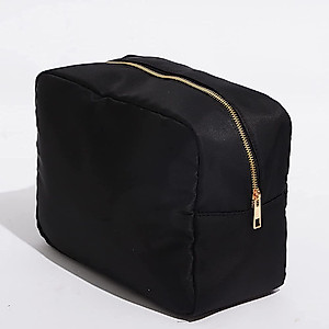 Kaymey Extral Large Cosmetic Bag Makeup Pouch Bag Case, Nylon Travel Set Women Men(Black,XL)